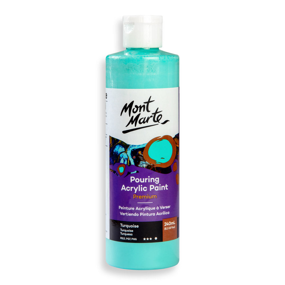 Pouring Acrylic Paint Premium 240ml - Turquoise – Mont Marte Australia