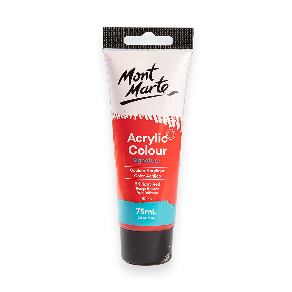 Acrylic Colour Paint Signature 75ml Tube - Brilliant Red – Mont Marte ...