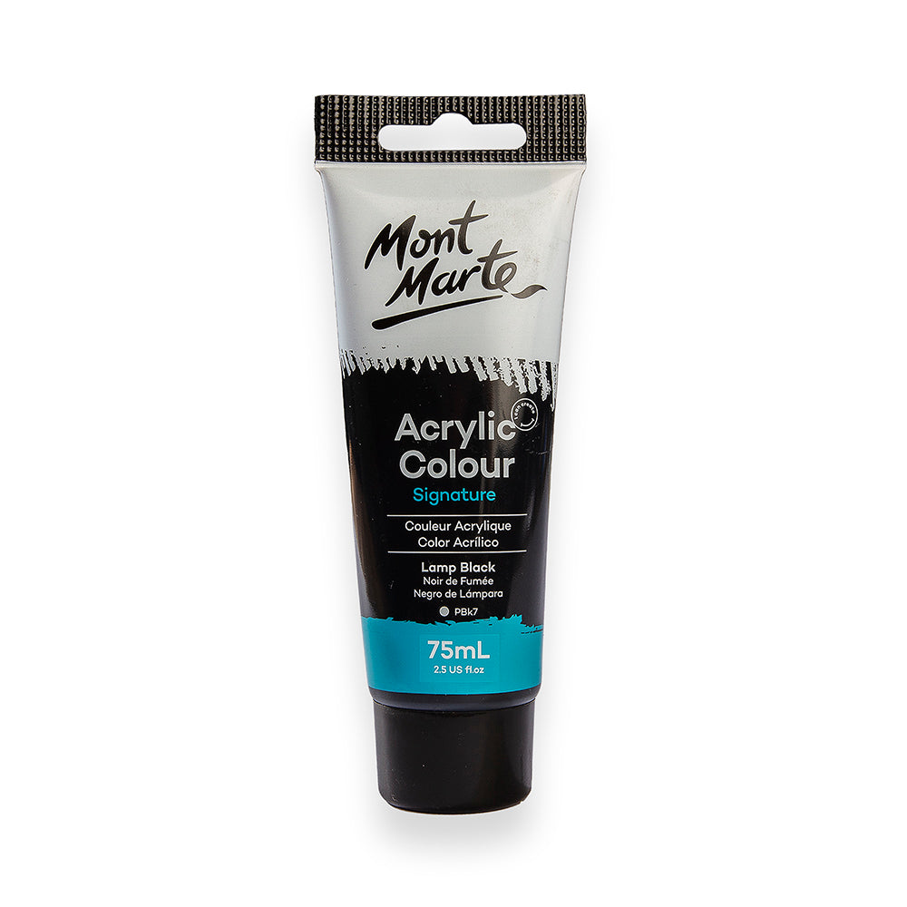 Acrylic Colour Paint Signature 75ml Tube - Lamp Black – Mont Marte ...