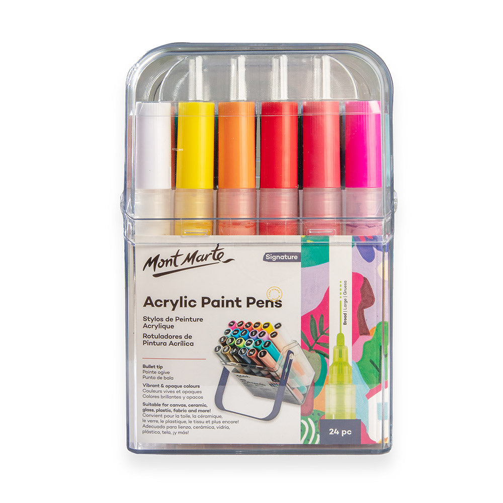 Mont Marte Acrylic Paint Pens in Case Broad Tip Signature 24pc