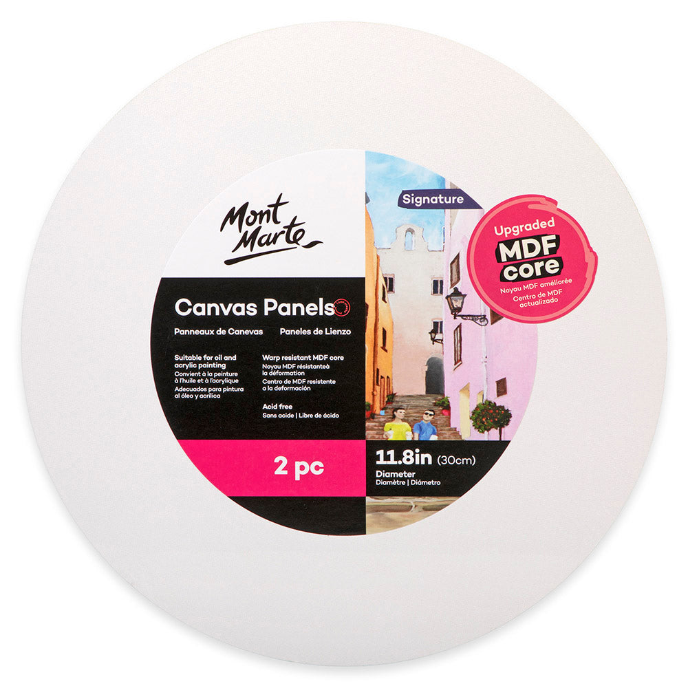 Round Canvas Panel Signature 30cm 2 Piece (11.8in) – Mont Marte Australia