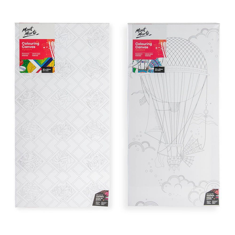 Mont Marte Colouring Canvas Bundle Signature 30 x 60cm (11.8 x 23.6in ...