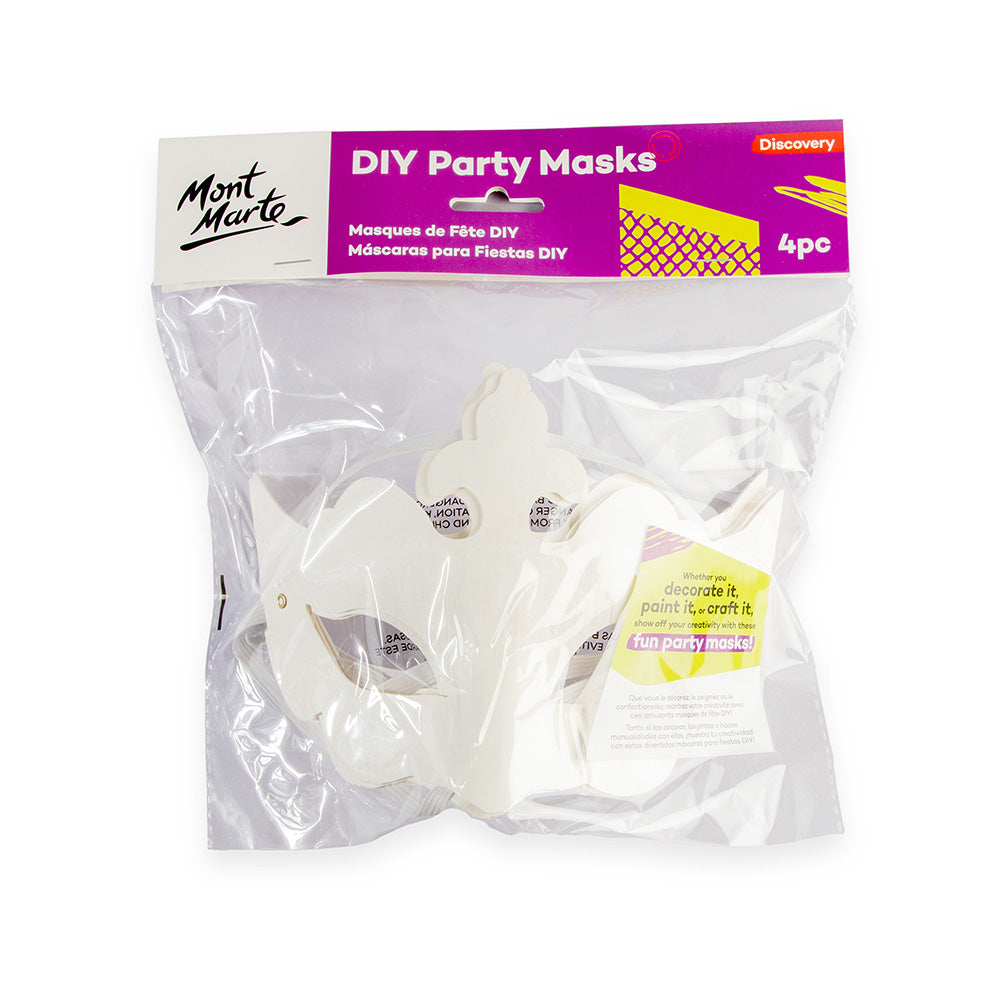 Mont Marte DIY Party Masks Discovery 4pc - Masquerade – Mont Marte ...
