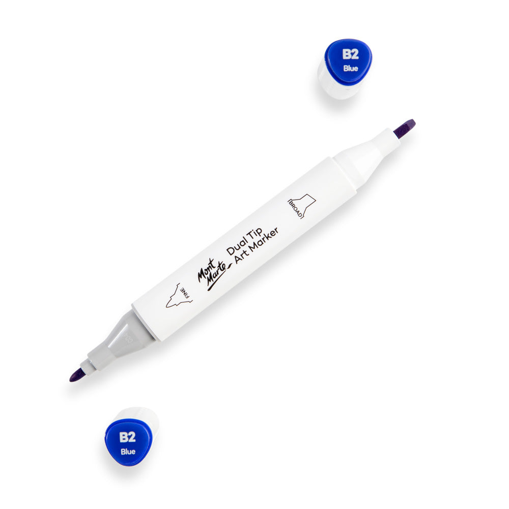 Dual Tip Art Marker Premium - Blue B2 – Mont Marte Australia