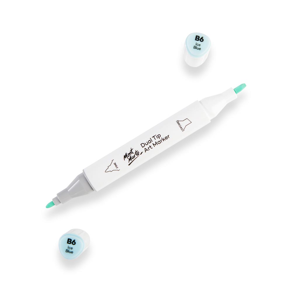 Dual Tip Art Marker Premium - Ice Blue B6 – Mont Marte