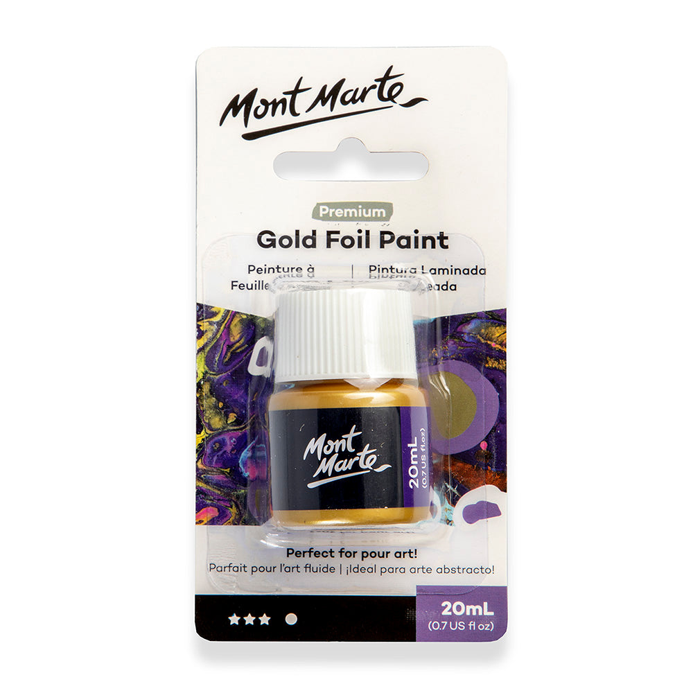 Gold Foil Paint Premium 20ml – Mont Marte Australia