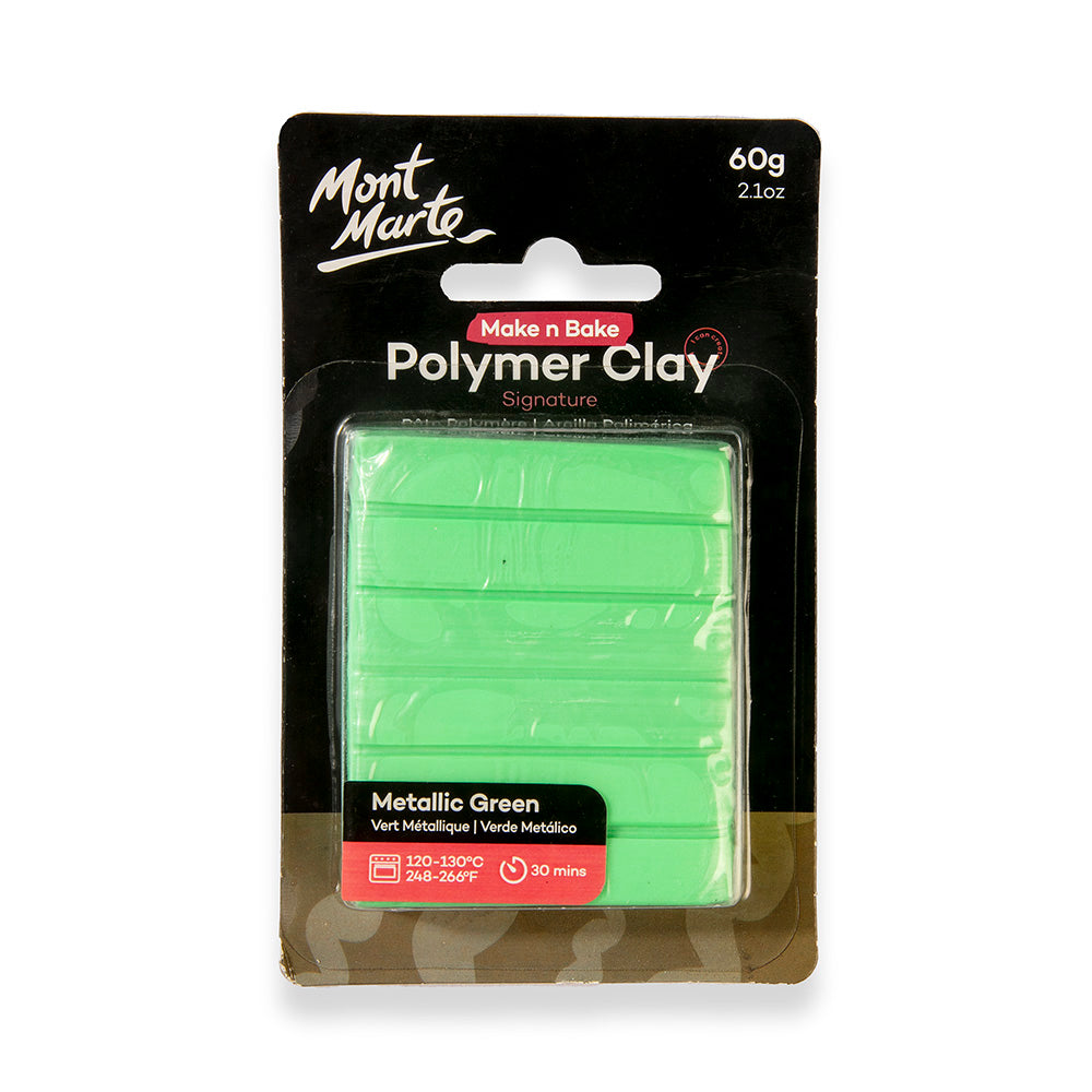 Make n Bake Polymer Clay Signature 60g - Metallic Green – Mont Marte ...
