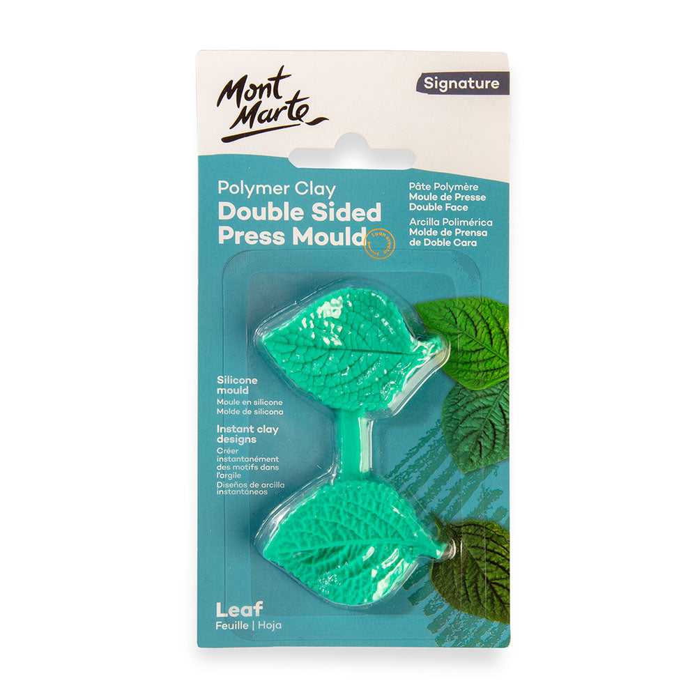 Mont Marte Polymer Clay Double Sided Press Mould Signature - Leaf ...