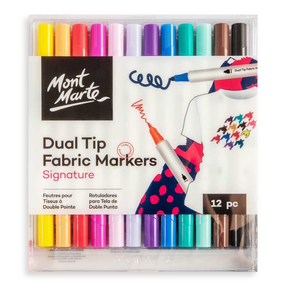 Dual Tip Fabric Markers Signature 12pc – Mont Marte Australia