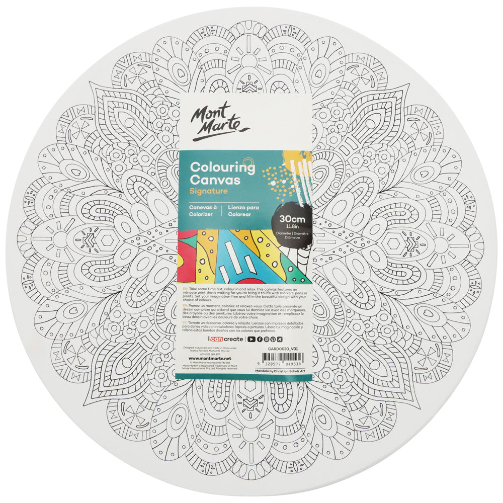 Colouring Canvas Round Signature 30 x 30cm (11.8 x 11.8in) - Circular ...