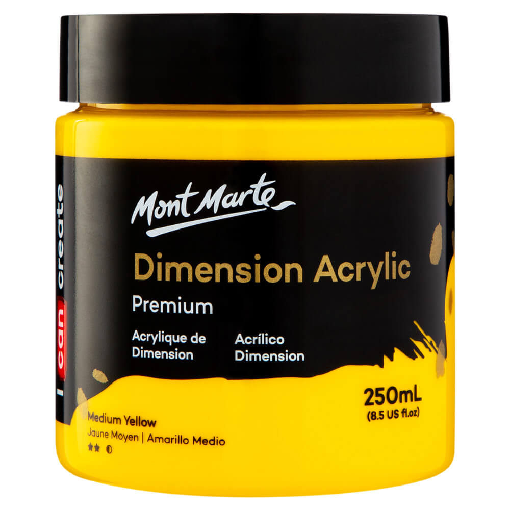 Dimension Acrylic Premium 250ml - Medium Yellow – Mont Marte