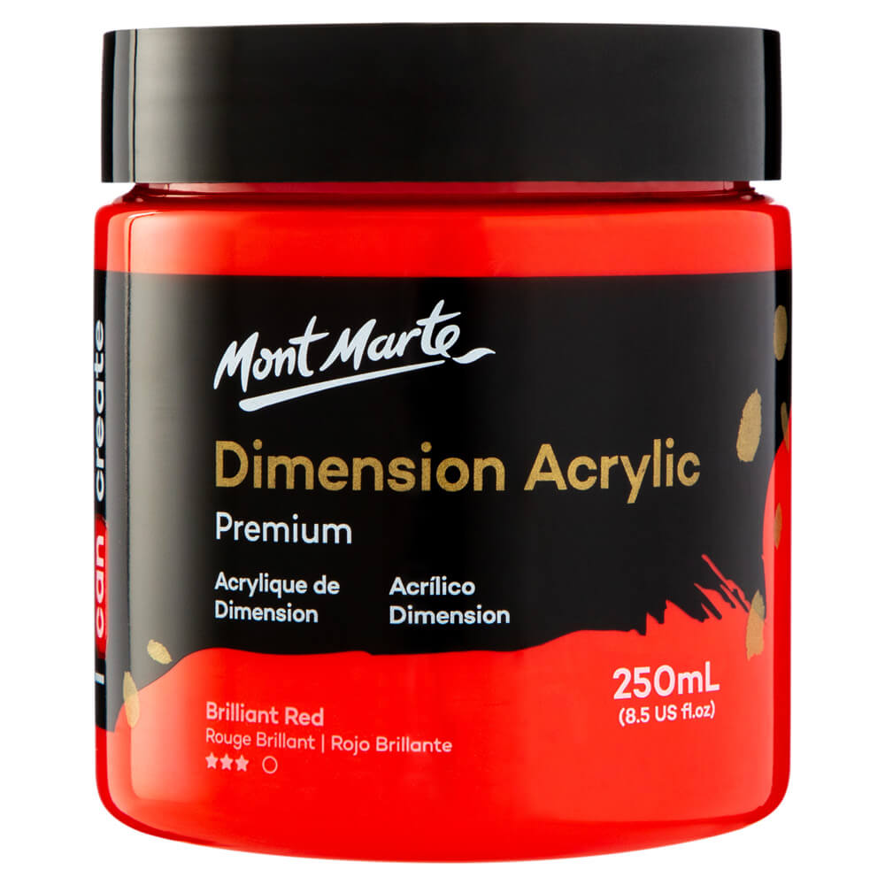 Dimension Acrylic Premium 250ml - Brilliant Red – Mont Marte Australia