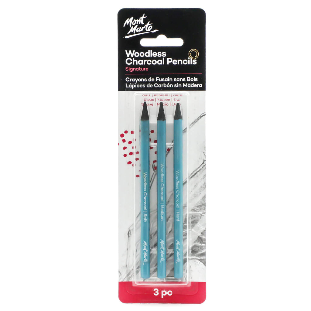 Woodless Charcoal Pencils Signature 3pc – Mont Marte