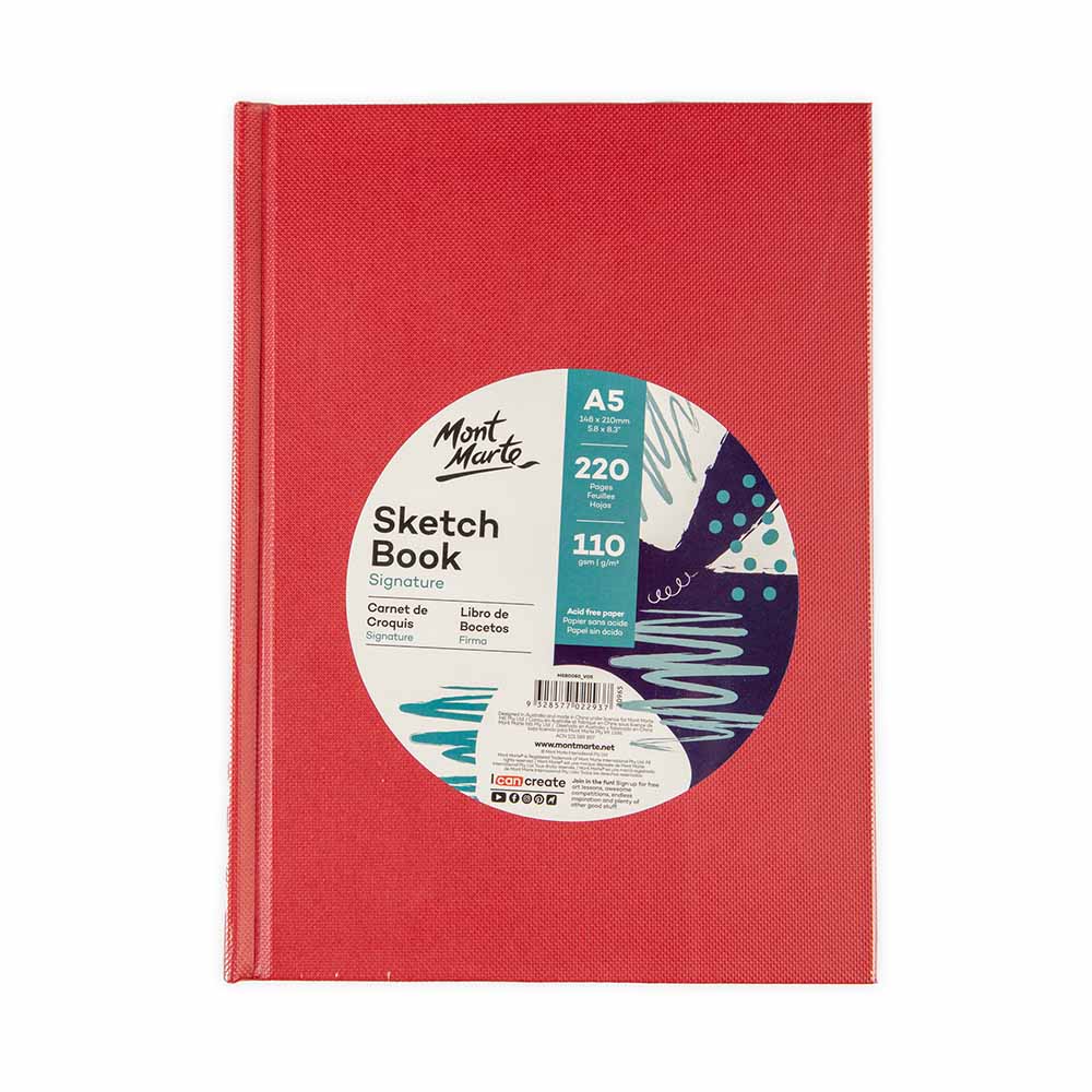 Sketch Book Signature A5 220 Pages 110gsm - Red