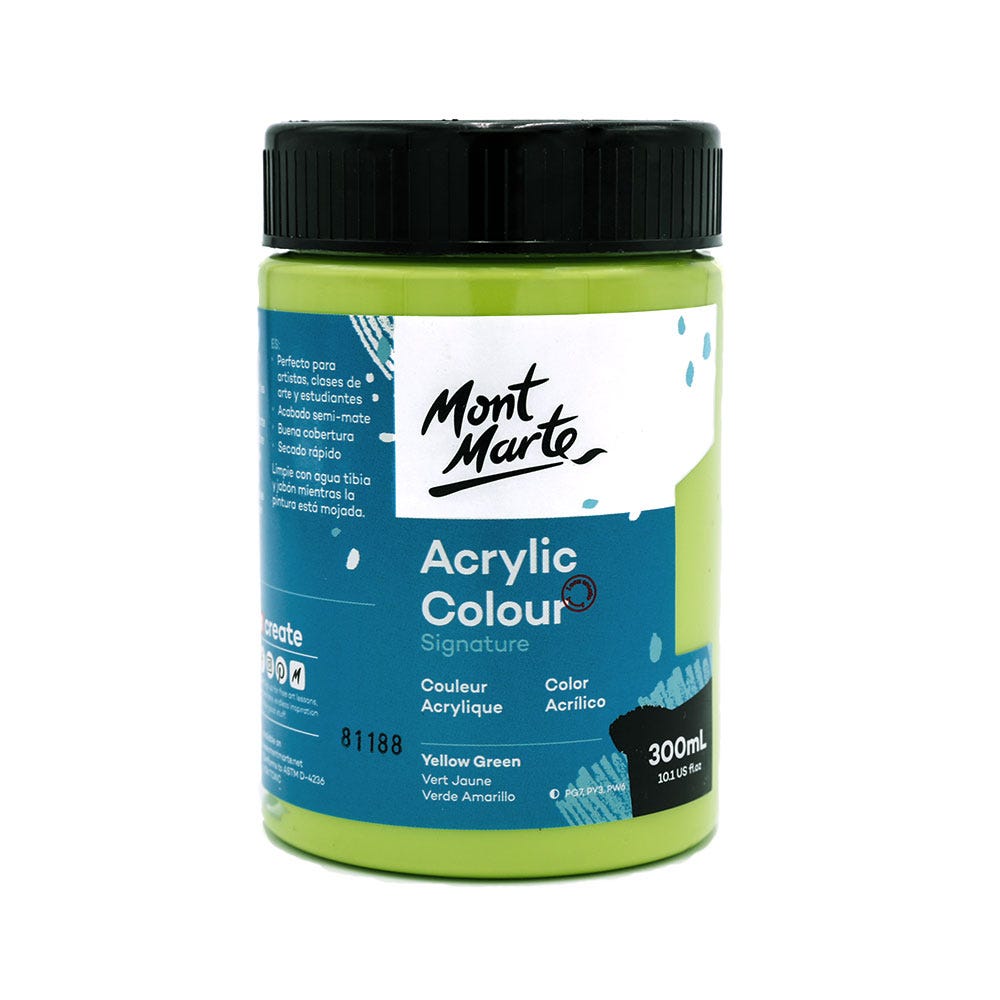 Acrylic Colour Paint Signature 300ml - Yellow Green – Mont Marte Australia