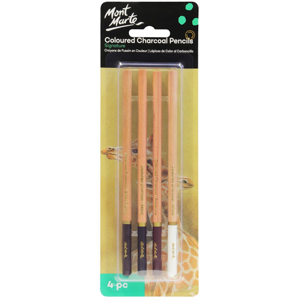 Coloured Charcoal Pencils Signature 4pc – Mont Marte Australia