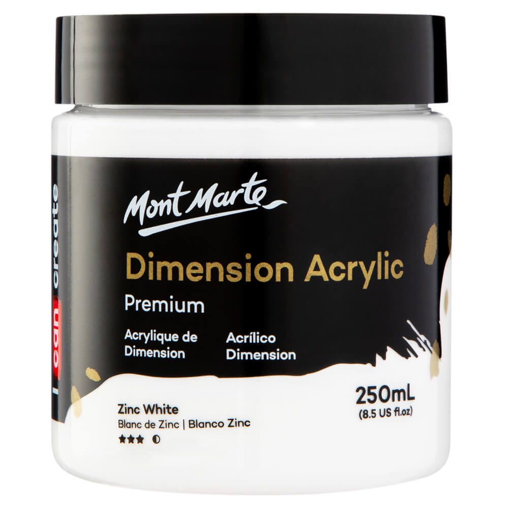Dimension Acrylic Premium 250ml - Zinc White – Mont Marte Australia