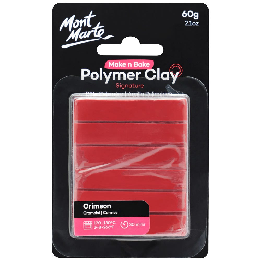 Make n Bake Polymer Clay Signature 60g - Crimson – Mont Marte Australia