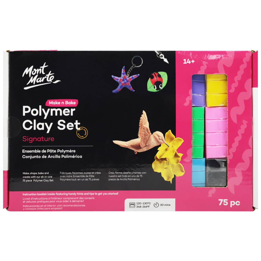 Make n Bake Polymer Clay Set Signature 75pc – Mont Marte Australia