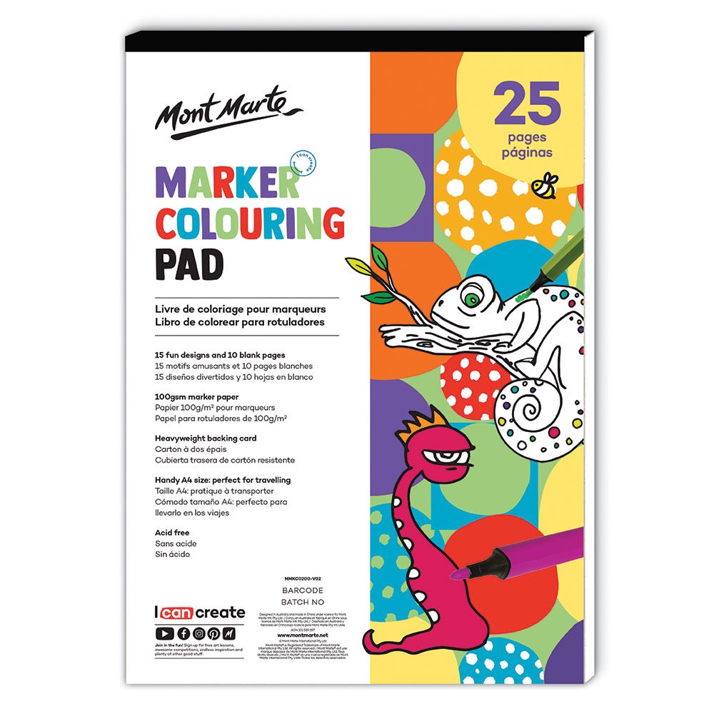 Marker Colouring Pad A4 (8.3 x 11.7in) – Mont Marte