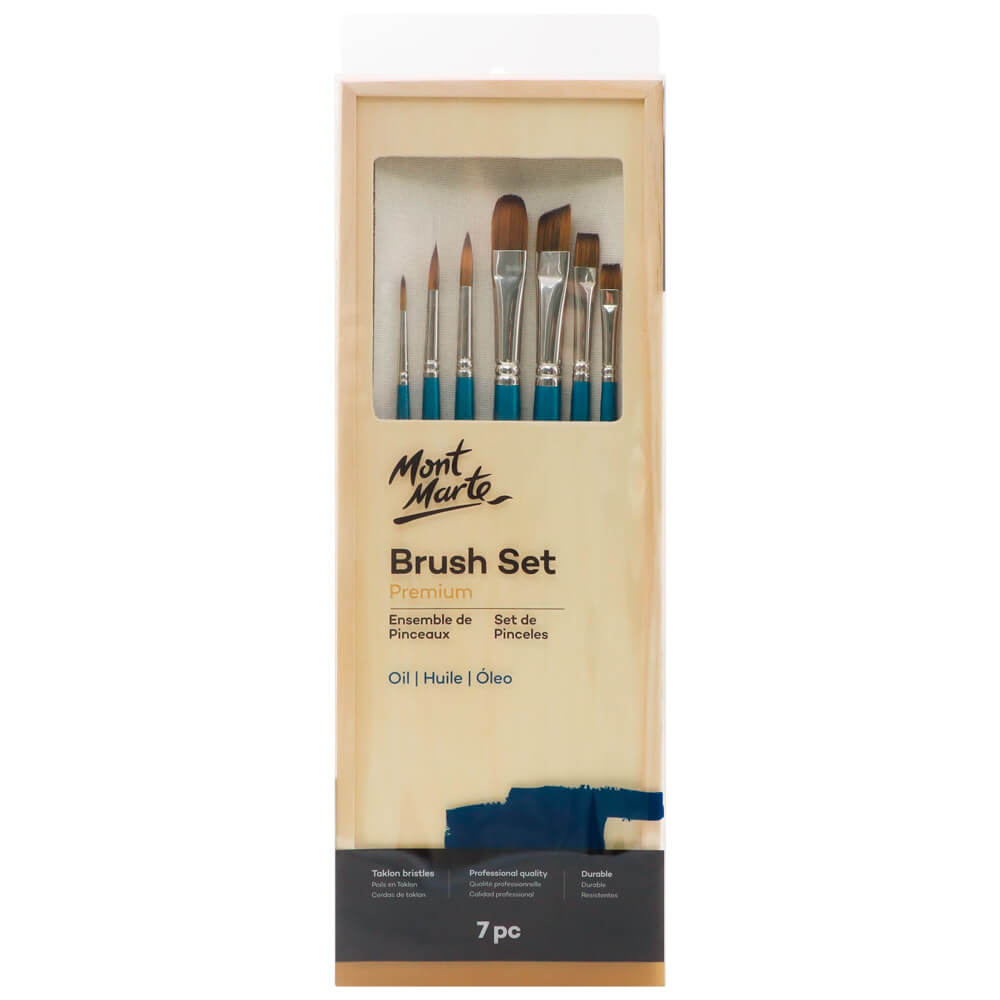 Oil Brush Set Premium 7pc – Mont Marte Australia