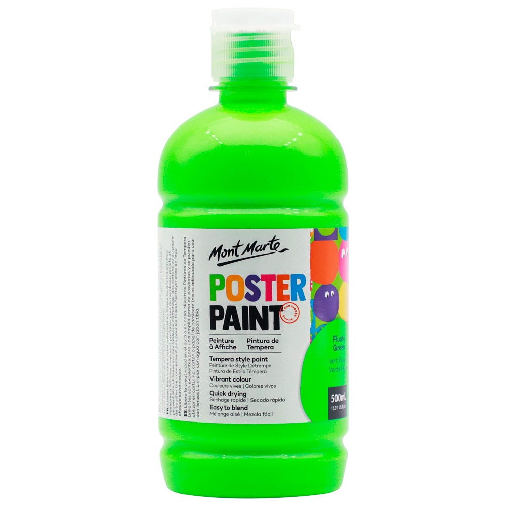 Poster Paint 500ml - Fluoro Green – Mont Marte Australia