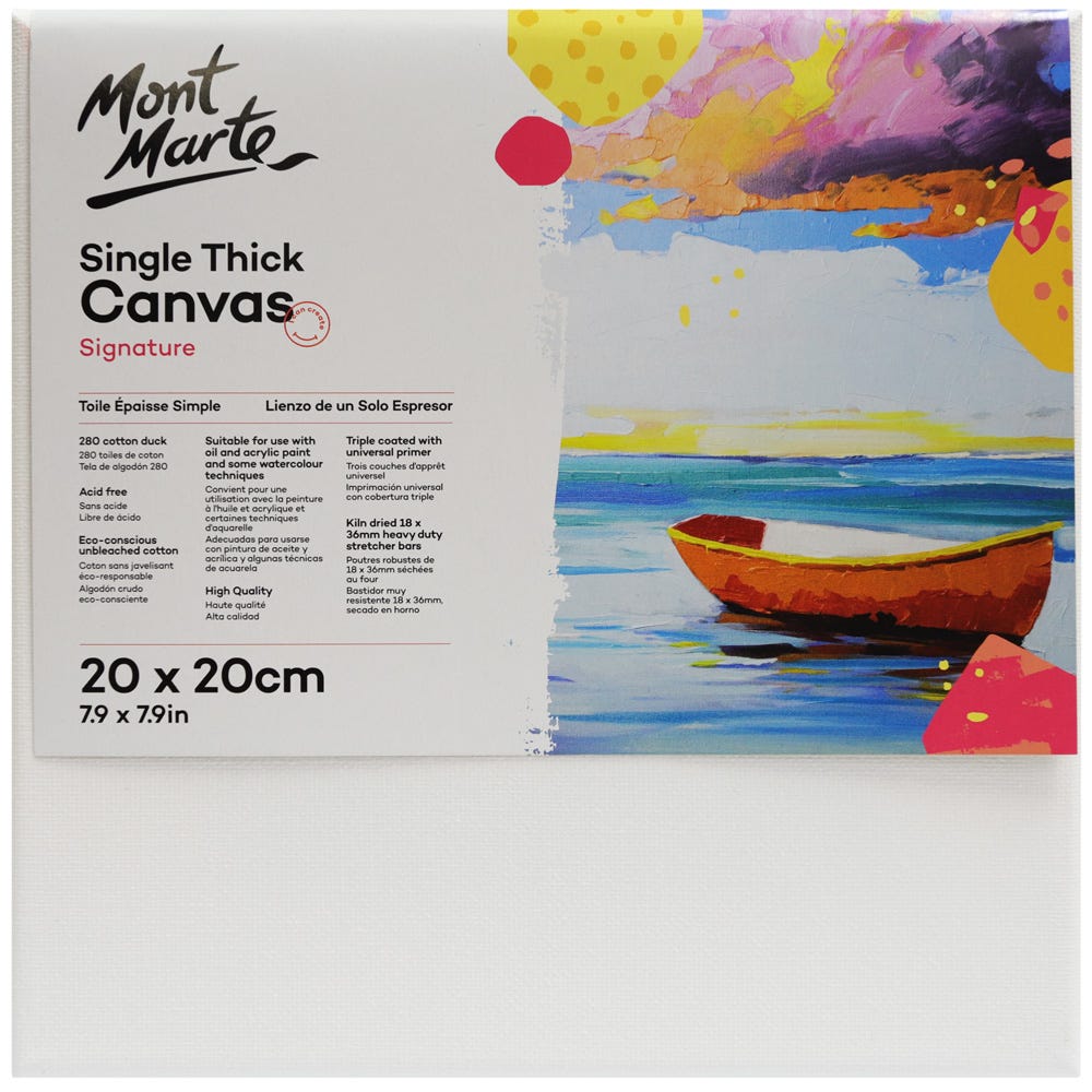Single Thick Canvas Signature 20 x 20cm (7.9 x 7.9in) – Mont Marte ...
