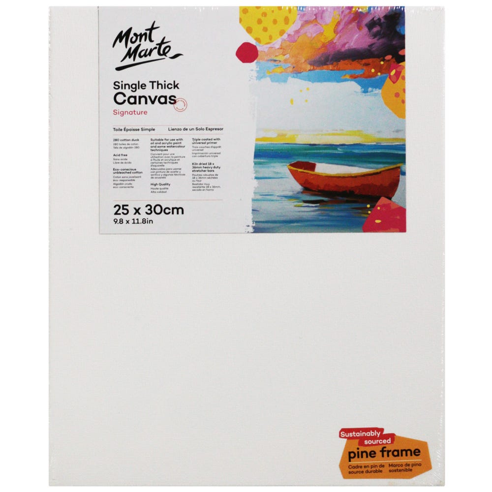 Single Thick Canvas Signature 25 x 30cm (9.8 x 11.8in) – Mont Marte ...